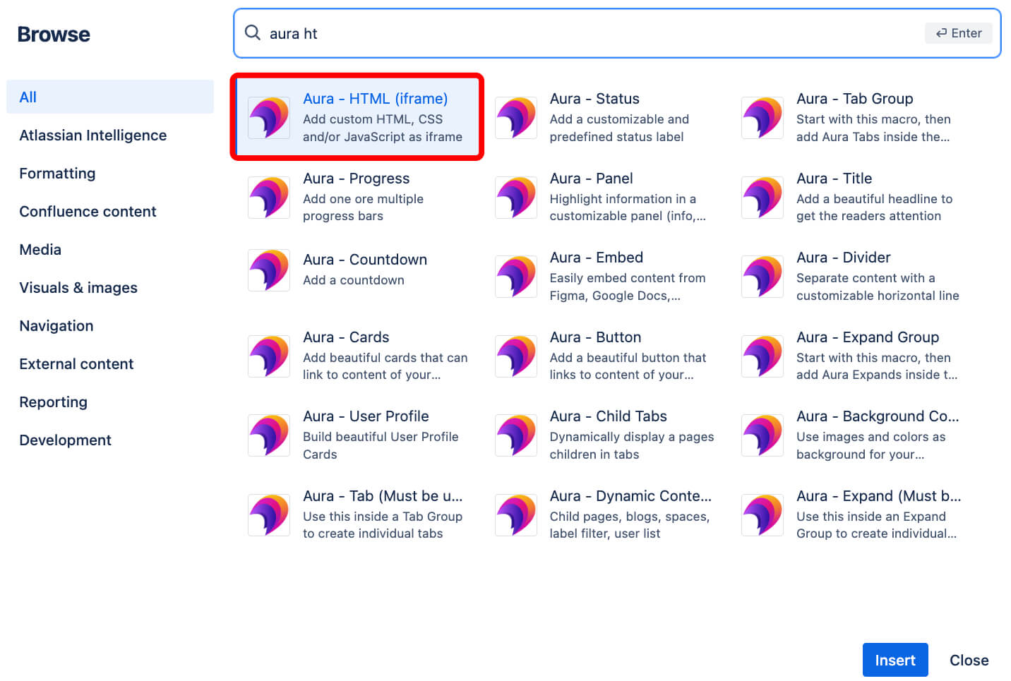 How to use Confluence HTML Macro in the Cloud | Aura Apps