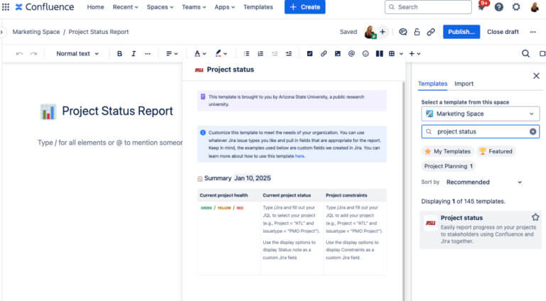 How to Create Stunning Project Status Reports in Confluence | appanvil